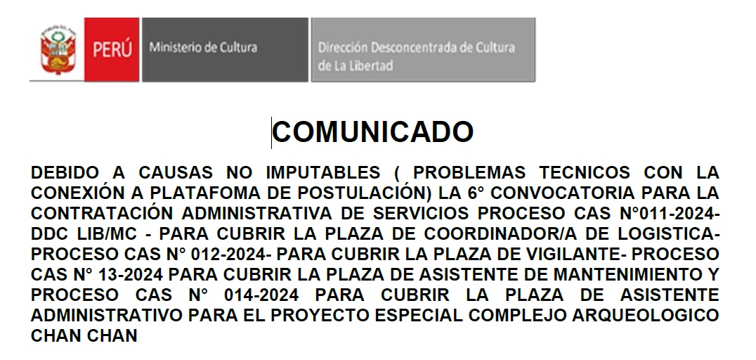 Convocatoria CAS 2024 | DDC-LaLibertad