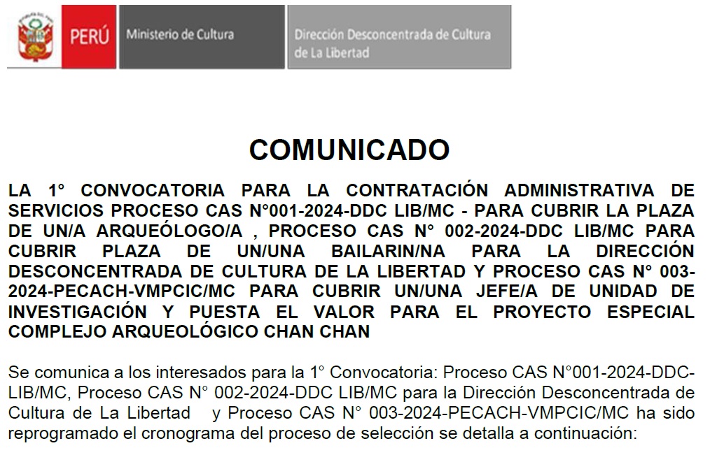 Convocatoria CAS 2024 | DDC-LaLibertad